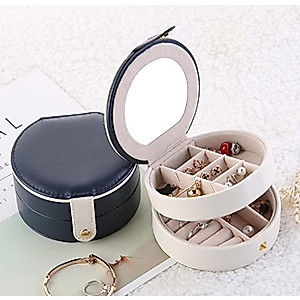 Travel Jewelry Box Small Jewelry Organizer Portable Jewelry Case for Ring Pendant Earring Necklace Bracelet Organizer Storage Holder Boxes (white)