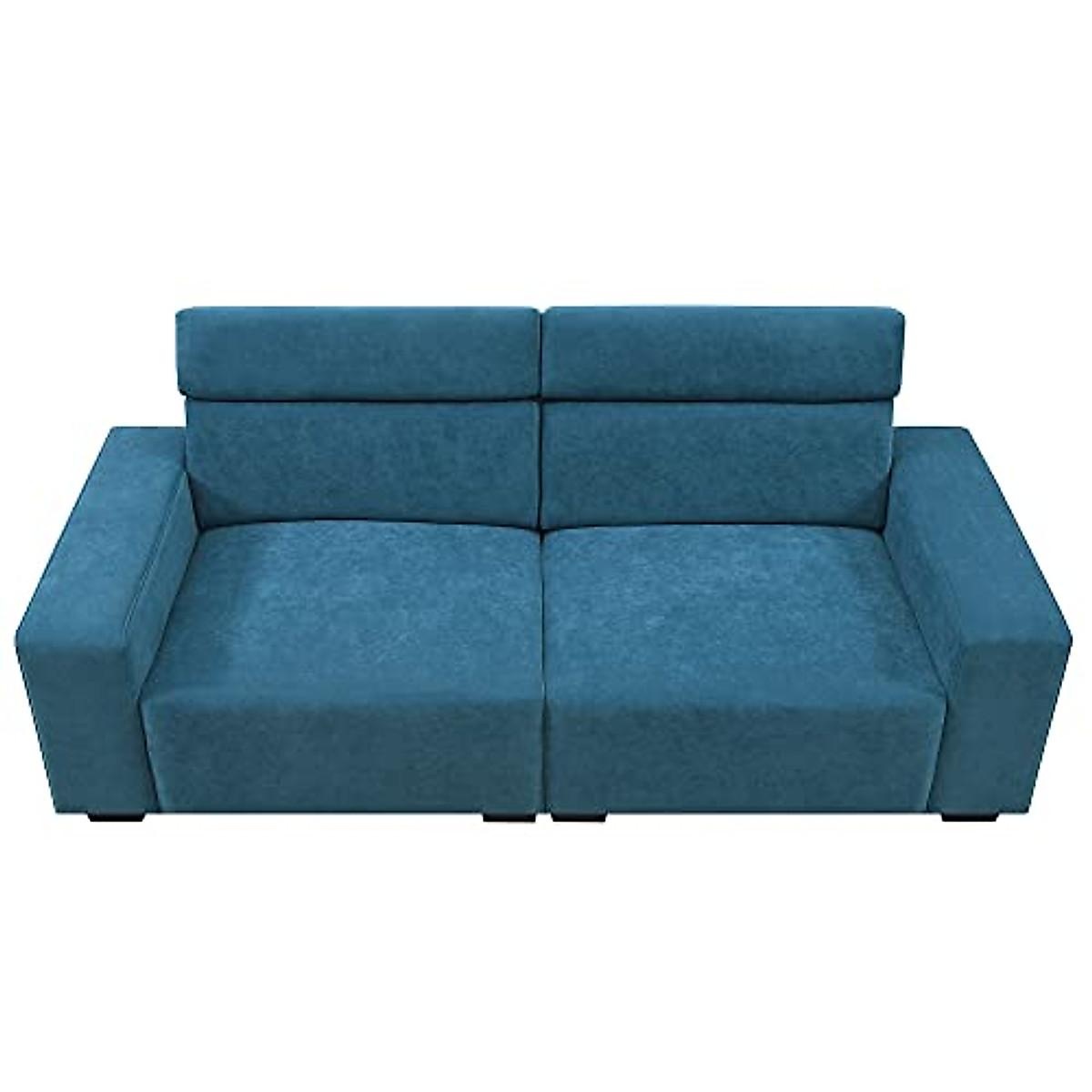 Bellemave Upholstered Sofa Couch 2-Seater Sectional Sofa Couch Velvet Loveseat with Multi-Angle Adjustable Headrest, Spacious and Comfortable for Living Room, Apartment, Office (Light Blue)
