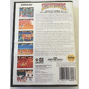 Sunset Riders (Sega Genesis / Megadrive) - Reproduction Cartridge with Clamshell Case and Manual