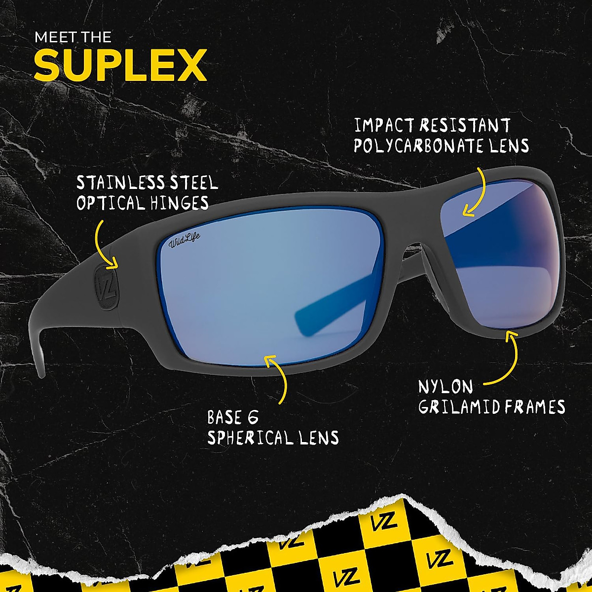 VonZipper Suplex Black Satin/Blue Flash Polar