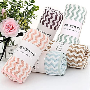 NICKSUN 5 Pack Soft Hand Towels with Assorted Colors, Microfiber Hand Towel Face Towel Set for Bathroom, 13 x 29 Inches, Microfiber Coral Velvet Absorbent Towels for Hotel, Bathroom, Shower, Spa