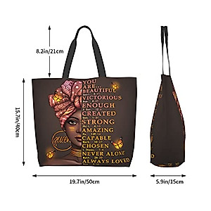 IAGM African American Tote Bags For Women Black Women Shoulder Bag Black Girl Satchel Handbags For Work, Gym