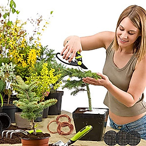 20 PCS Round Bonsai Pot Bottom Grid Mat Mesh, Airlxf Flower Pot Hole Mesh Pad for Bonsai Pot Mesh Drainage Screens Prevent Soil with 3 Roll Anodized Aluminum Wire Soft for DIY Jewelry Craft Making