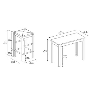 Linon Tifton Three Piece Wood Faux Marble Tavern Set in Black
