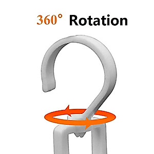 Zelta 10 Pack Dual-ended Laundry Hooks Clothes Pins Swivel Hanging Clips Plastic Hanger (White)