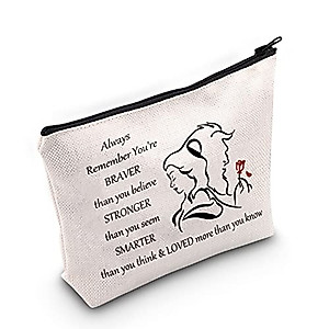 LEVLO Beauty Story Cosmetic Make up Bag Movie Inspired Gifts You Are Braver Stronger Smarter Than You Think Makeup Zipper Pouch Bag (Beauty Bag)