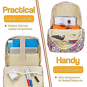 Travel Backpack for Women Large Overnight Weekender Bag Lightweight Casual Daypack College Campus Backpacks Fits 15.6 inch Laptop XL Carry On Back Pack Airline Approved Paisley Print Mochilas De Mujer