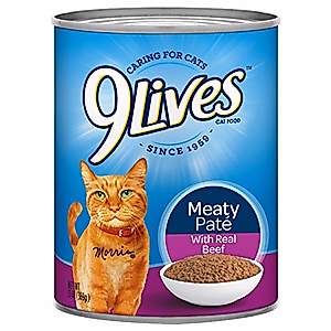 9Lives Meaty Paté With Real Beef Wet Cat Food, 13 Ounce (Pack of 12)