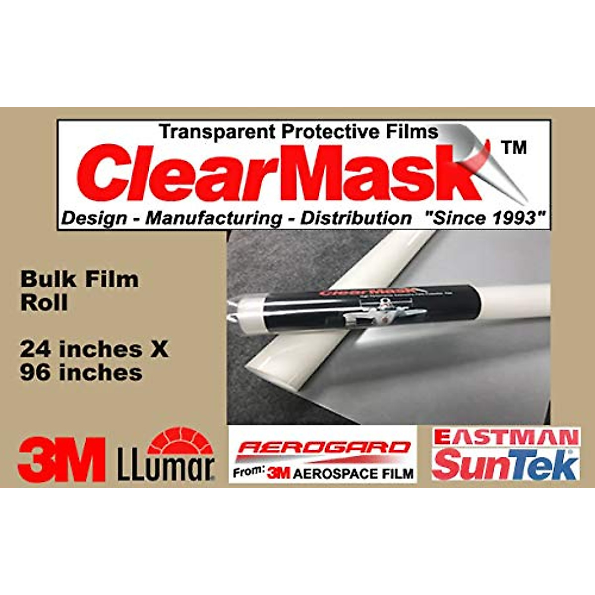 ClearMask 24" X 96" Fabricated Paint Protection Film Roll (8 Mil Clear Urethane Film from 3M, Eastman Llumar Suntek or Equal)