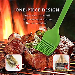 Fanglcy Silicone Basting Brush Pastry Brushes Cooking Set- Pack of 3 Pcs Heat Resistant Basting Brushes and 2 Pcs Silicone Spatulaes for Oil, Baking and BBQ Spreading Dishwasher Safe