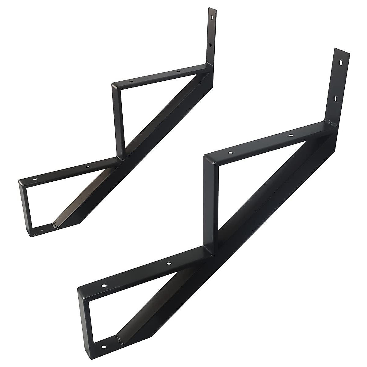 Steel Stair Step Riser - Stair Frame - 2 Step for Deck Height 19.2 Inches Stair Stringer Step Stringer Square Metal Stair Stringer Frame Hanger Bracket Support Outdoor Steps Mobile Home Stairs