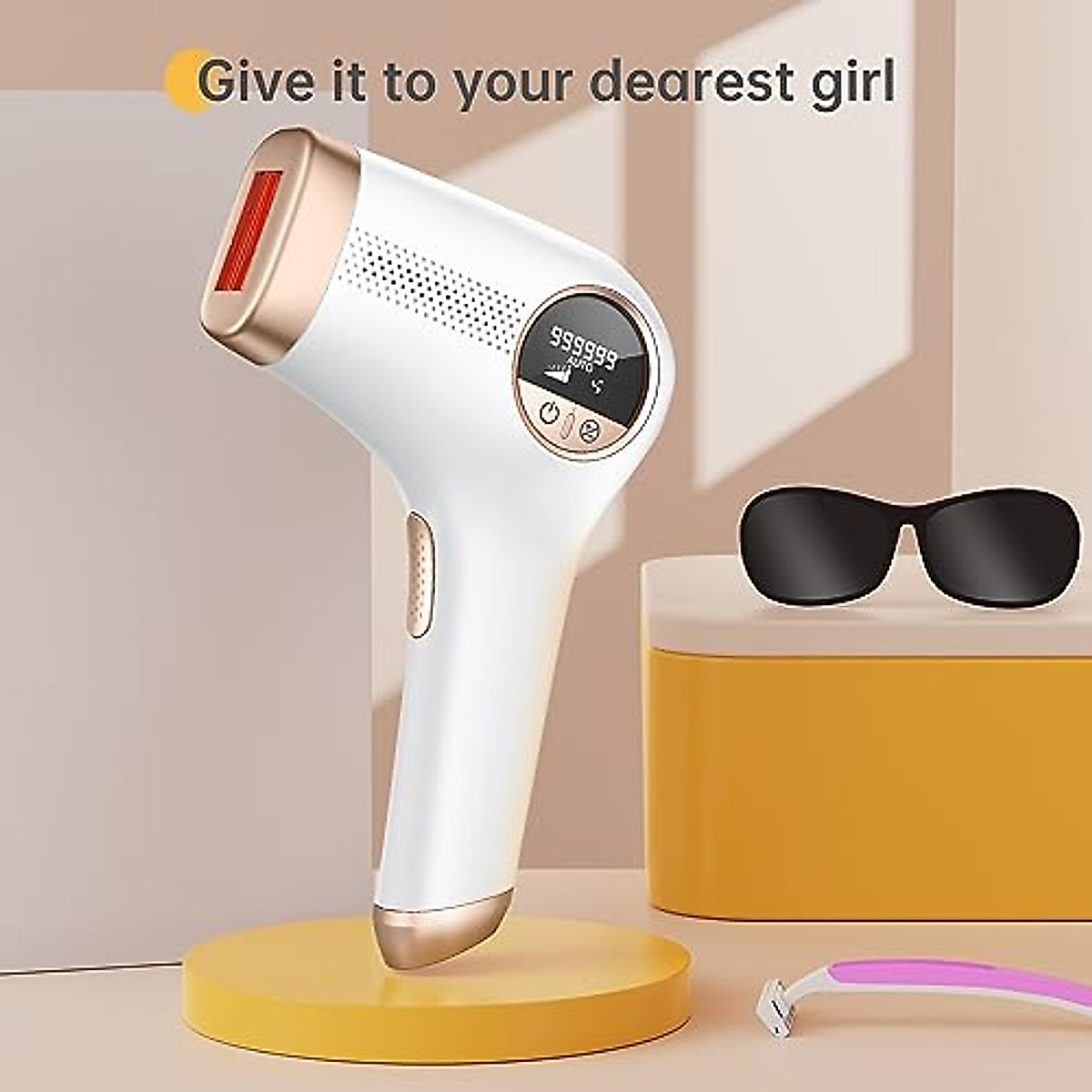 Aopvui Laser Hair Removal for Women, At Home Painless IPL Hair Removal with Red-Wave Light for Bikini Leg Facial Use High Energy IPL Hair Remover Device