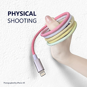 UMETRAVEL Lightning Cable MFi Certified iPhone Charger Cable Nylon Braided Charging Cord Lightning to USB A Cable for iPhone and More 3.3ft (Rainbow)