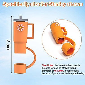AIERSA 10Pcs Straw Cover Cap for Stanley Cup, Silicone Straw Topper Compatible with Stanley 30&40 Oz Tumbler with Handle
