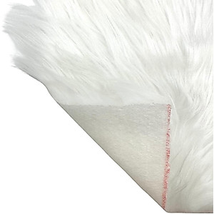 Ice Fabrics Faux Fur Fabric Squares - 10x10 Inches Pre-Cut Craft Fur Fabric - Shaggy Mohair Fabric for Costumes, Apparel, Rugs, Pillows, Decorations and More - White - 10"x10"