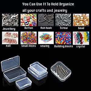 CHSZCHOMER 28 pcs Mini Clear Plastic Storage Boxes with Lids - Stackable Containers for Hair Accessories, Earrings, Crafts, Sewing Supplies Bead Storage