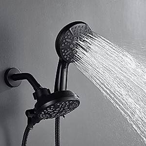 BONADE Black Shower Head, Black Handheld Shower with Shower Head the Perfect Combination Possession 7x7=49 Combinations of Functions to Take you to Enjoy a Luxurious Bath, Matte Black