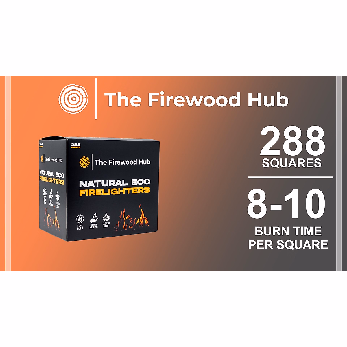 Fire Starter Cubes - 288 Squares per Box, Wood Fibre and Wax Composition, Ideal Fire Starters for Campfires, Efficient Charcoal Starter Solution for Outdoor and Indoor Use