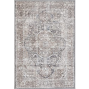 Adiva Rugs Machine Washable and Wipe Clean Area Rug, Living Room Rugs, Bedroom Rug, Water and Dirt Proof Runner Rug, Home Decor (Brown, 2' x 3')