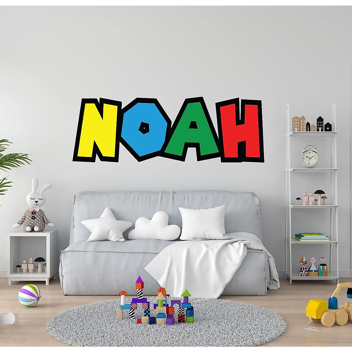Custom Name Wall Decal - Personalized Name Wall Sticker - Mario Wall Sticker - Graffiti Name Wall Decal - Unisex Wall Art Decor - Wall Decal for Nursery Bedroom Decoration (Wide 15")