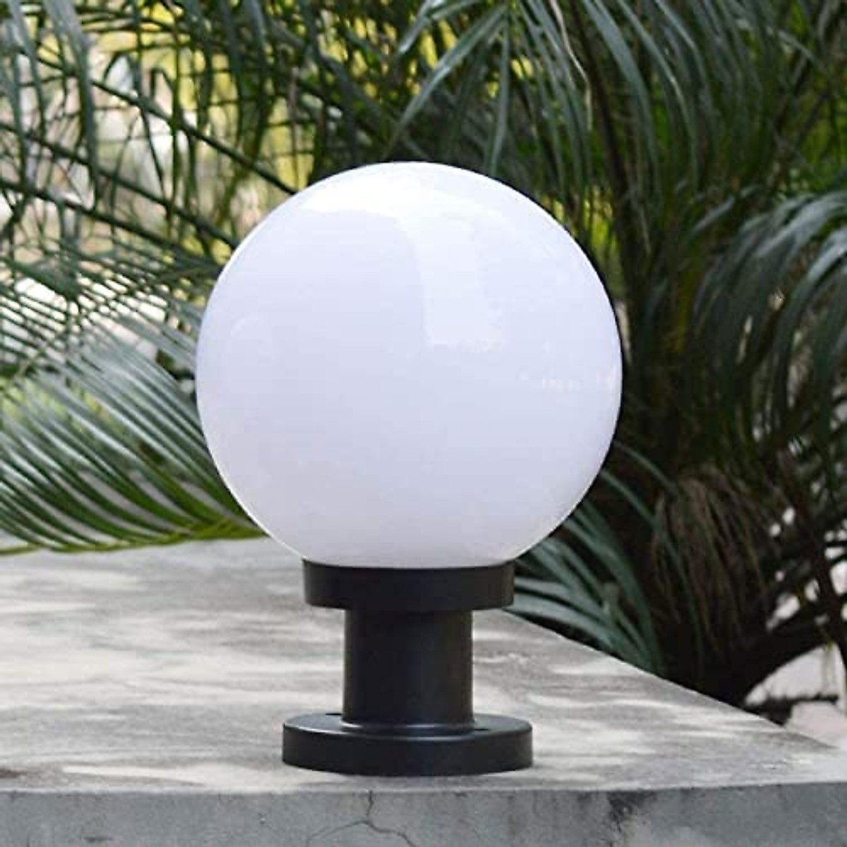 CZLZY Creative IP55 Waterproof Outdoor Globe Landscape Column Light Ball Post Lights E27 Street Light Aluminum Acrylic Pillar Table Lamp Courtyard Porch Gate Lawn Lighting
