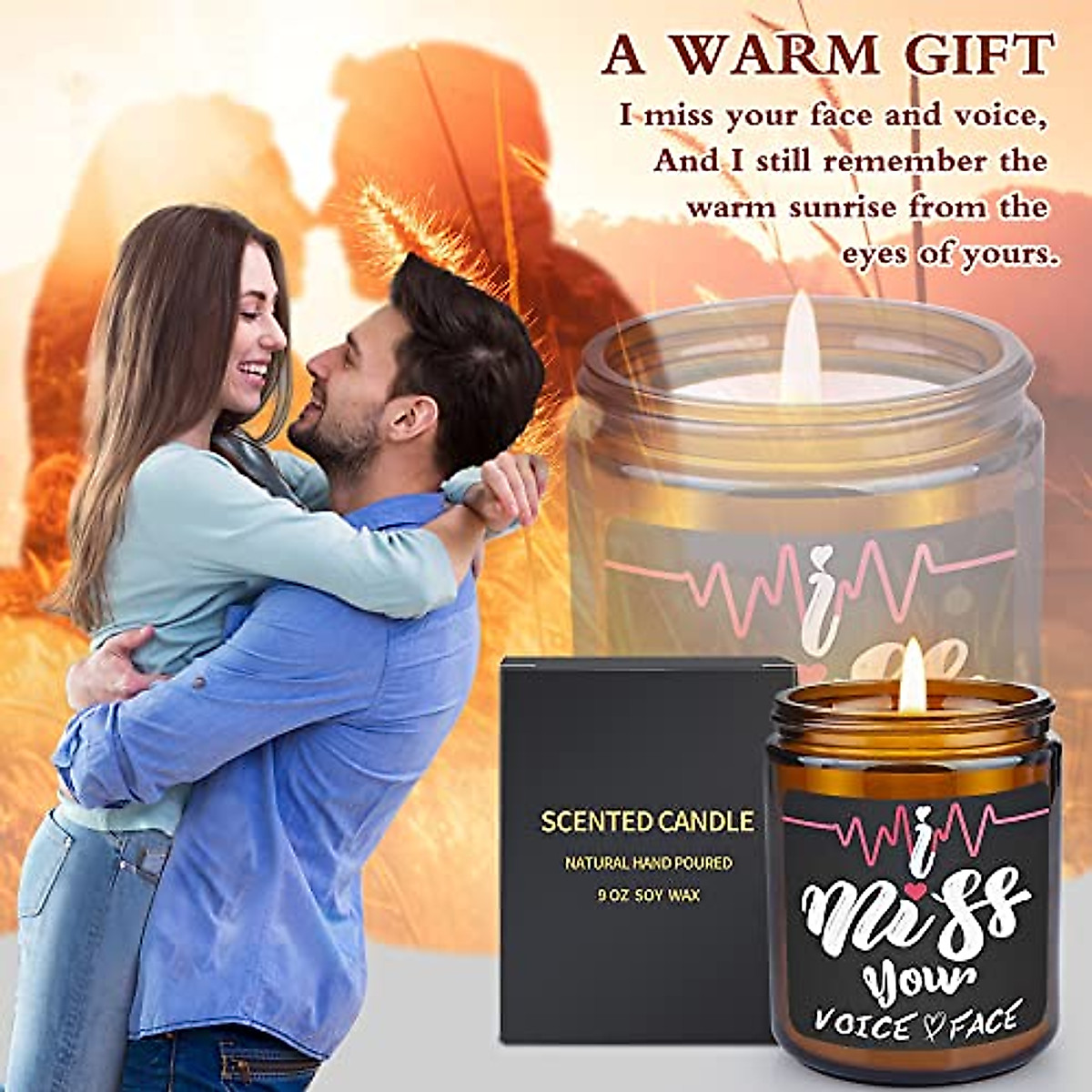 Candles Funny Gifts for Women Men, Scented Candle Romantic Message with I Miss You, Birthday Dating, Relationship Gift Ideas for Him Girlfriend Boyfriend Mom Wife