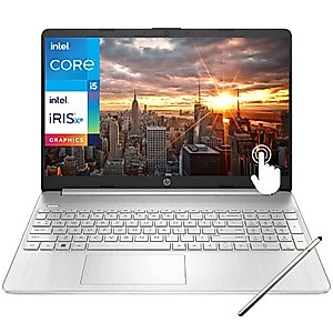 HP Touchscreen Laptop 15.6" HD Display, Intel Core i5-1155G7(Beat i7-1065G7), 16 GB RAM - 512 GB SSD, Intel Iris Xe Graphics, Numeric Pad, Bluetooth 5, Long Battery Life, Windows 11 Home, Silver
