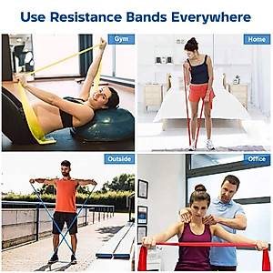 Resistance Bands - 2m Professional Latex Elastic Band for Home or Gym Upper & Lower Body, Physical Therapy, Strength Training, Yoga, Pilates, Rehab Fitness Bands (Blue/Purple/Pink)