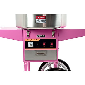 VIVO Pink Electric Commercial Cotton Candy Machine, Candy Floss Maker with Cart CANDY-V002