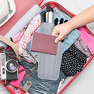 MORGLES Heat Resistant Gloves, 2 Pcs Professional Heat Gloves for Hair Styling Silicone Hot Mat 6 Pcs Hair Clips and 2 Pcs Styling Comb for Curling Iron Wands Flat Iron