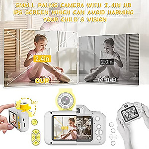 Kid Camera,ARNSSIEN Camera for Kid,2.4in IPS Screen Digital Camera,180°Flip Len Student Camera,Children Selfie Camera with Playback Game,Christmas/Birthday Gift for 4 5 6 7 8 9 10 11 Year Old Girl Boy