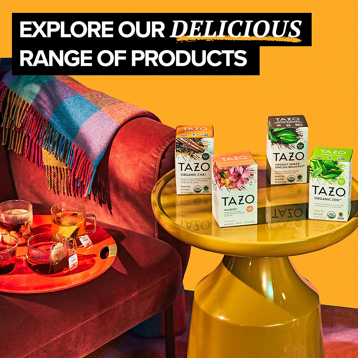 TAZO Tea Bags, Black Tea, Regenerative Organic Chai Tea, 16 Count (Pack of 6)