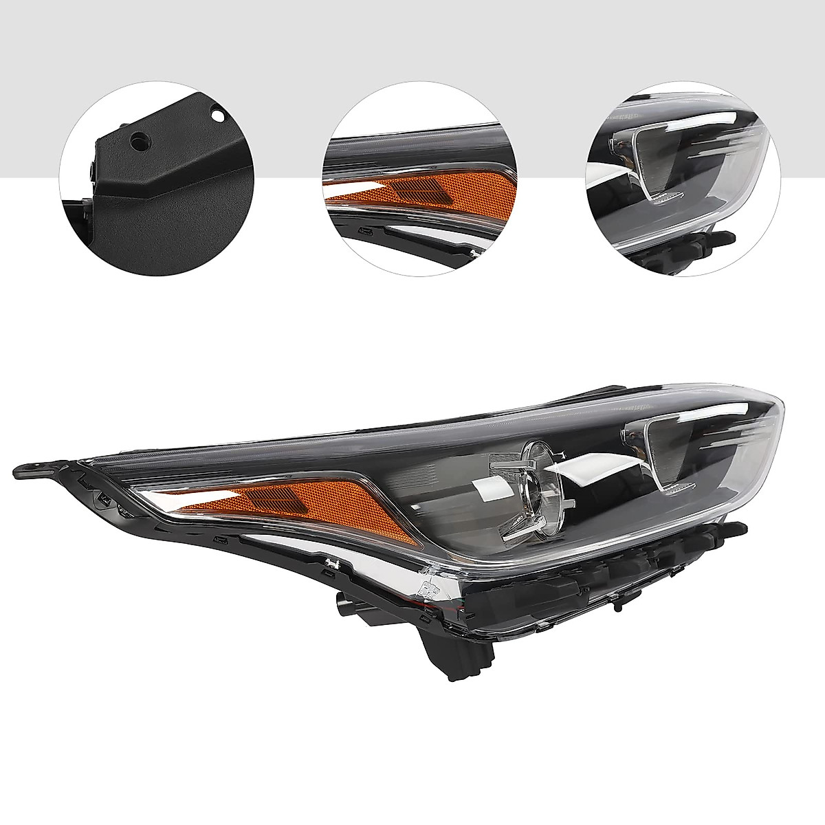 TBVECHI Headlight Assembly for 2019 2020 2021Kia Forte Halogen w/LED DRL Passenger Side Headlamp Replacement, Black Housing Clear Lens Front Head Light Lamp 92102M7100 92101M7100