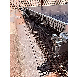 Senershuo 6in X 120ft  Solar Panels Mesh for Bird.Solar Panels Bird proofing,Pest Barrie .60 Fastener Clips,Black PVC Coated Steel Solar Panel Fencing