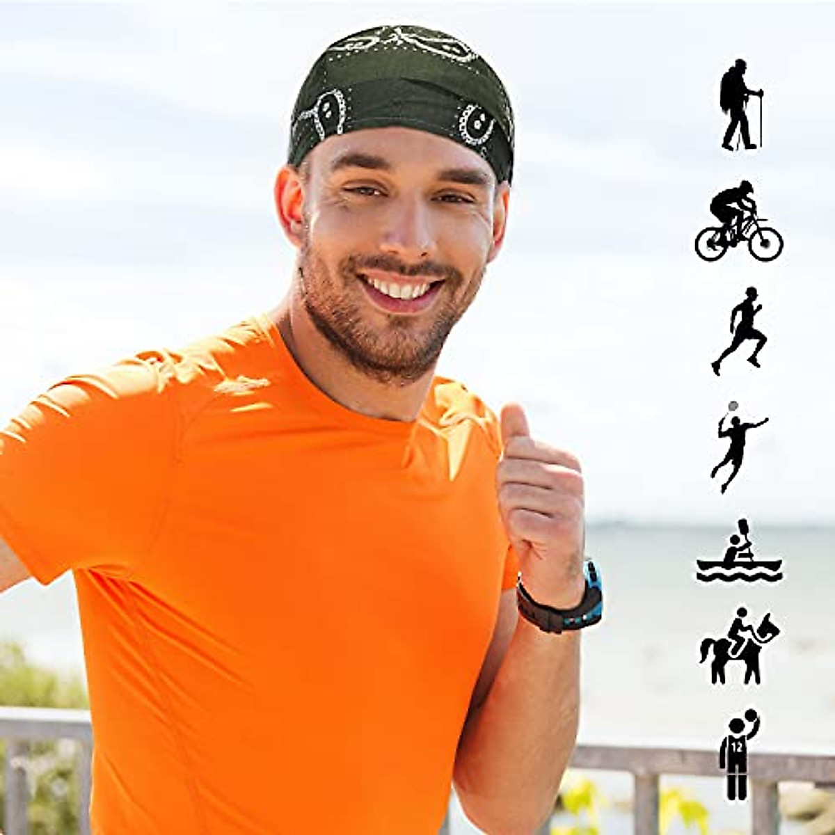 Xaatren 18 Pieces Do Rag Skull Cap Paisley Pattern Bandanna Biker Head Wraps Quick-Drying Hats, Sweat Wicking Beanie for Men and Women, Multicolor, 4XL