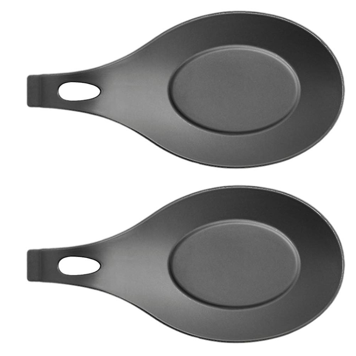 Cabilock 2pcs Silicone Spoon Mat Cooking Spoon Holder Metal Spoon Rest Soup Ladle Holder Large Spatula Holder Cutlery Rest Chopstick Silicon Utensils Tablespoon Silica Gel Food Grade