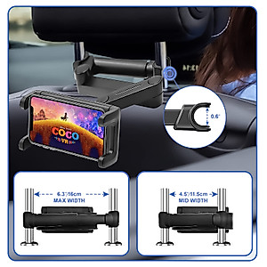 Kolasels Car Headrest Tablet Mount Holder Stretchable Car Backseat Tablets Stand for Kids Compatible with iPad Pro 12.9 10.5 9.7 Air Mini, Galaxy Tab, Kindle Fire HD, etc. 4-13 in Tablets and Phones
