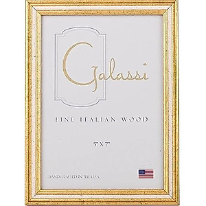 F. G. Galassi Handcrafted Fine Italian Wood Photo Picture Frame Gold With Creme Channel - 5 x 7-25257