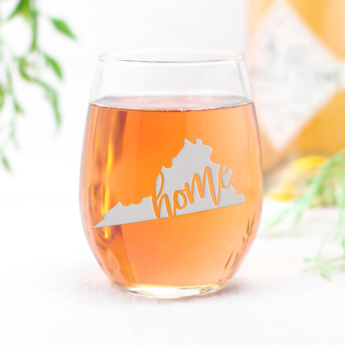Virginia State Stemless Wine Glass - Virginia Gift, Virginia Wine Glass, Virginia Fan Gift