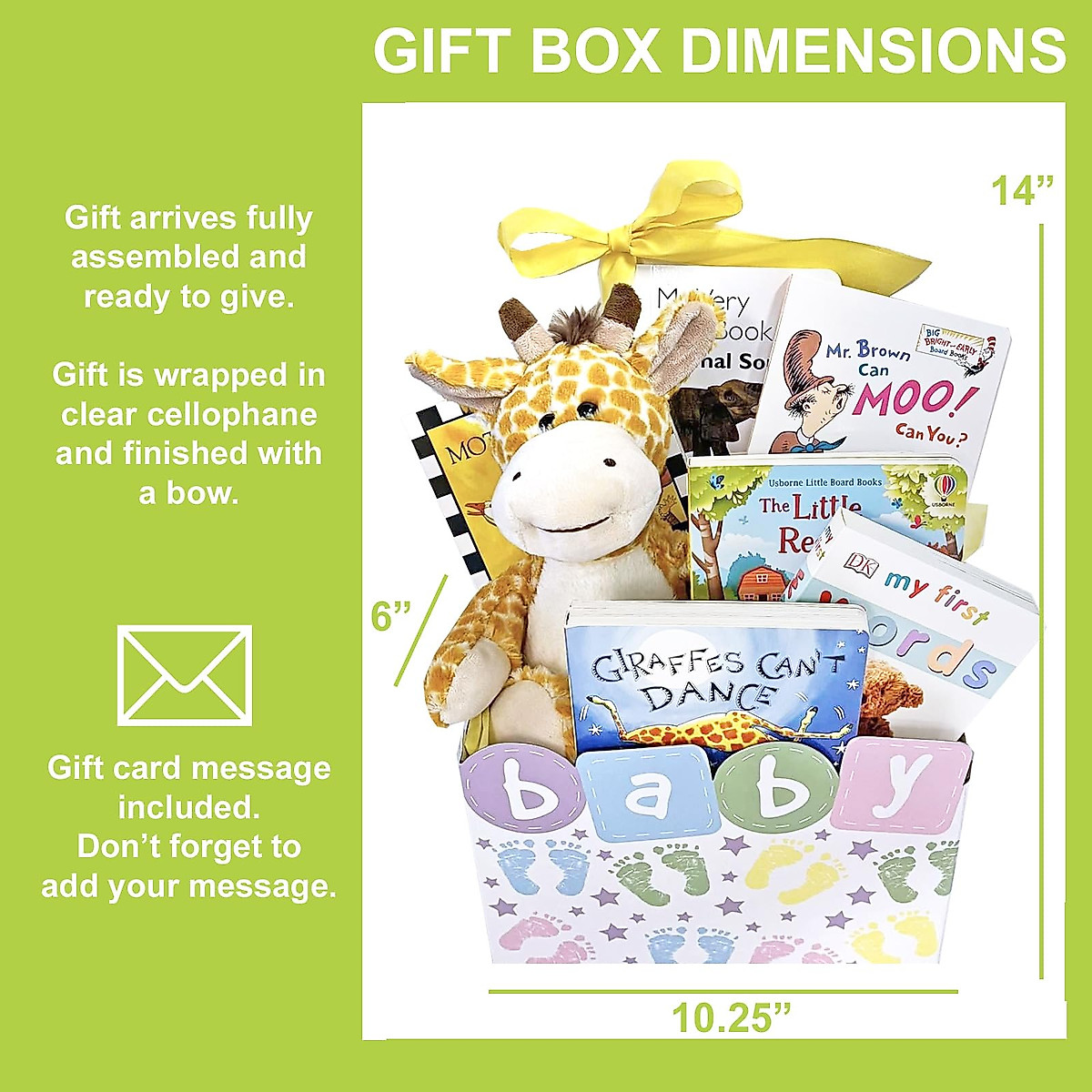 Baby Gift Basket with Books Gender Neutral Design Classic Baby Books