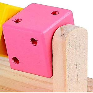 miumiupop Hamster Chew Toy Wood Platform Grinding Teeth Toys Exercise Intelligence Training Colorful Wooden Block for Small Animals Chinchilla Gerbil Guinea Pig Rat Chipmunk Squirrel Sugar Glider