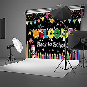Welcome Back to School Backdrop First Day of School Photo Booth Props Welcome Back Banner for Kids Teacher Students Welcome Back to School Banner Decorations Supplies for Classroom Background Decor