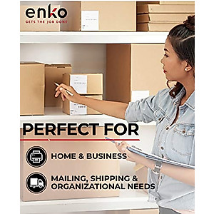 enKo 4 x 6 Thermal Labels Fan Fold Labels Compatible for Rollo Printer Labels - 1 Stack of 500 4x6 Label Zebra Printer - Mailing Postal Label Paper, Perforated, Permanent Adhesive