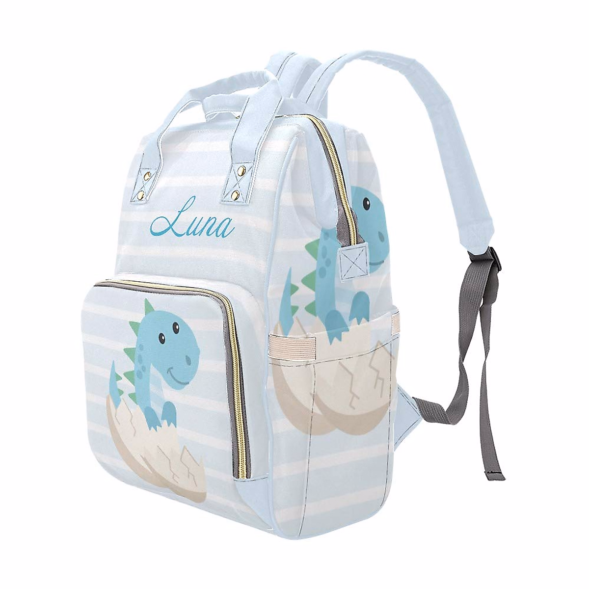 Personalized Cute Dinosaur Diaper Bag Backpack Name Custom Mommy Baby Bags Casual Travel Daypack for Mom Gifts