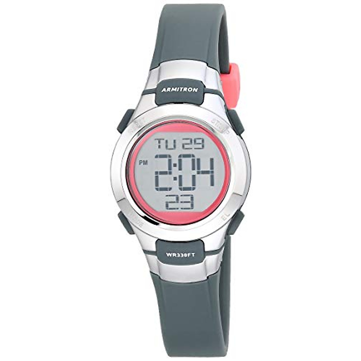 Armitron Sport Women's Quartz Sport Watch with Resin Strap, Gray, 12 (Model: 45/7012PGY)