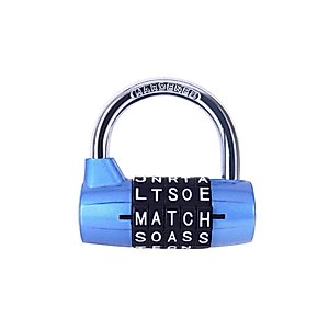 Gym Locker Lock,Letter Combination Lock,5 Dial Letter Lock,5 Digit Combination Lock,Word Combination Lock,Gym Locker Lock,Padlock with Code,Combo Padlock,Suitable for Gym Locker Lock,toolboxes(Blue)