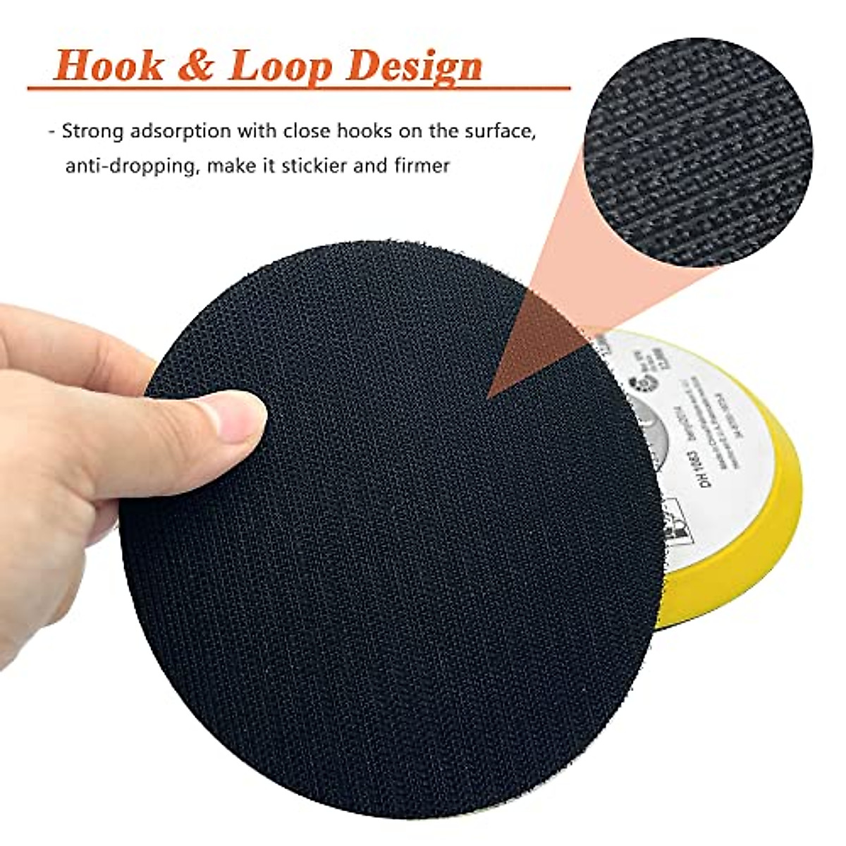 Mesee 2 Packs 5 Inch Hook & Loop Backing Pad, M8 Thread Arbor PU Sanding Backer Plate Random Orbital Sander Disc Pads Replacement Polisher Tool Accessory for Car Polishing Waxing Buffing