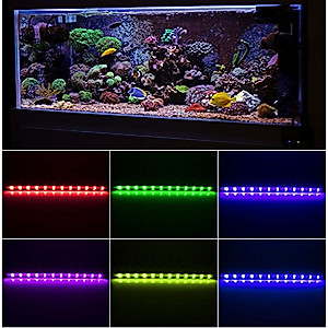 Jenklight LED Aquarium Light with Timer 7/24 Automated, Waterproof Fish Tank Light, RGBW Full Spectru Color Changing Phone APP Bluetooth Remote Aquarium Lighting