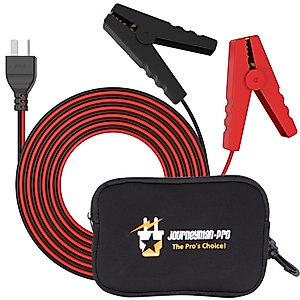 Journeyman-Pro DC Battery Charging Cables T-Type Compatible Honda Generator 14AWG 15A 12VDC Insulated Clamps 12' Feet Cord RV Replaces 32650-892-010AH EU1000i EU2000i EU3000i (T-Type Plug 12FT)