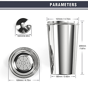 Cocktail Shaker 60 oz Stainless Steel Professional Martini Shaker Large Drink Shaker with Strainer for Bartending Bartender Shaker Margarita Mixer